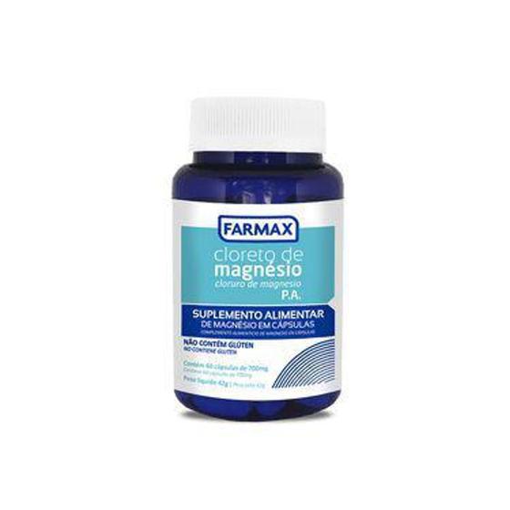 Cloreto de Magnésio PA 60 cápsulas 700mg - Farmax - Cloreto de Magnésio / Magnésio Dimalato ...