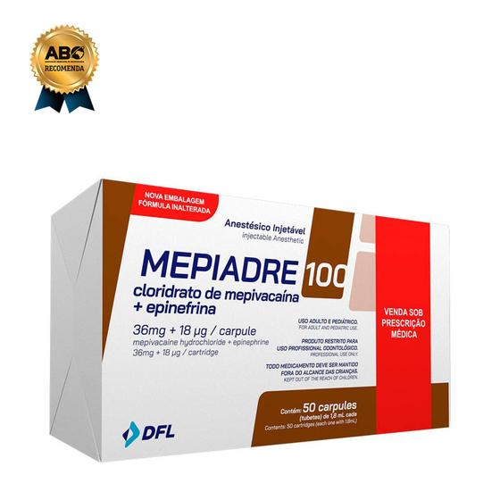 Cloridrato de Mepivacaína + Epinefrina - DFL MEPIADRE 100 - Material ...