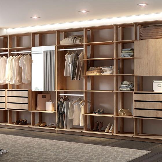 Closet Guarda Roupas 3 Armários e 3 Gavetas Clothes Be Mobiliário ...