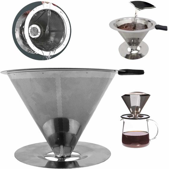 Coador de Café Inox Filtro Pequeno Reutilizável Lavável Não Precisa de ...
