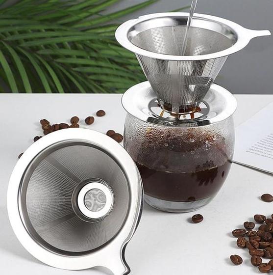 Coador de Cafe Reutilizável Lavável em aço Inox - Online - Coador ...
