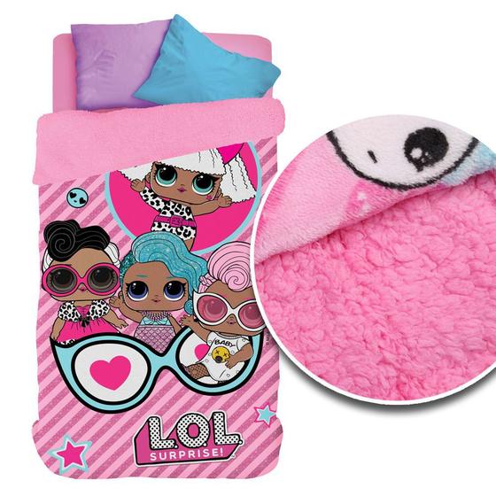 Coberdrom Infantil Fleece Dupla Face LOL Surprise - Cobertor Edredom ...
