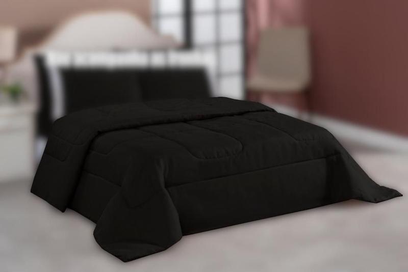 Coberta Quente Para O Inverno Casal Queen 180 Fios Preto - Beatriz ...