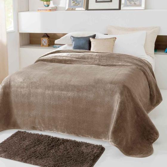 Cobertor King Kyor Plus Unicolor Poliéster Bege 220x240cm Ref ...