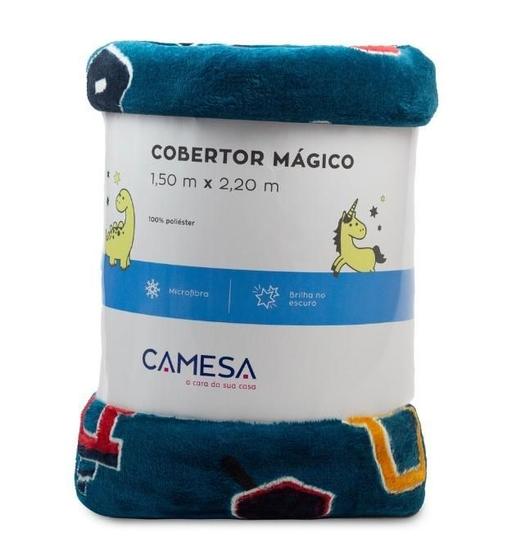 Cobertor Solteiro Mágico Brilha No Escuro Camesa 150X220Cm - Manta ...