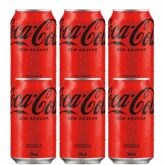 Coca Cola lata Sem Açúcar 350ml fardo C/6 Unidade - COCA-COLA ...