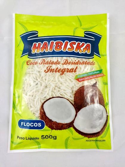 Coco ralado flocos 500g - Haibiska - Coco Ralado - Magazine Luiza