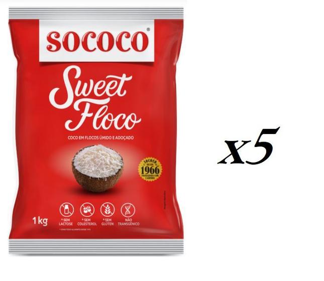 Coco Ralado Sococo Sweet Floco úmido e adoçado- Kit 5 kilos - Lynx ...