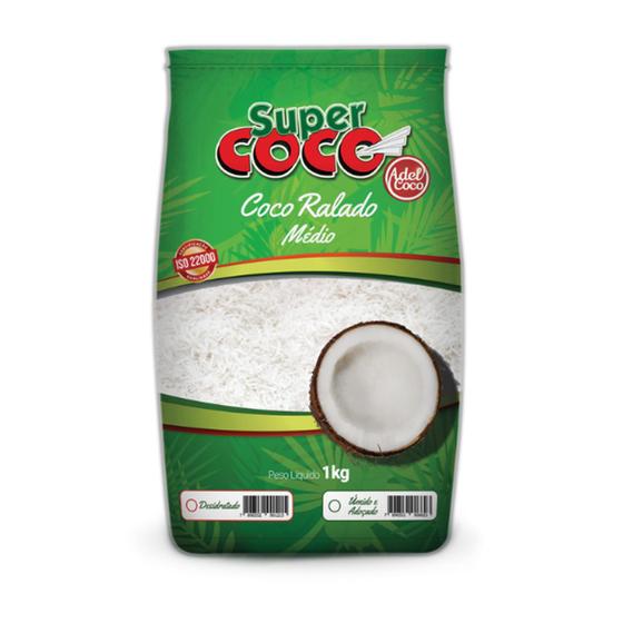Coco ralado supercoco úmido e adoçado médio -1 kg - Adel Coco - Coco ...
