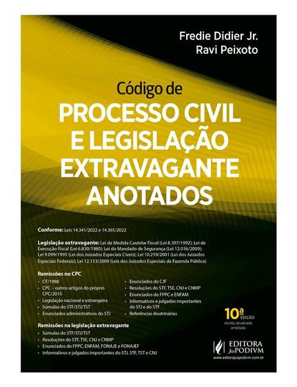 CODIGO DE PROCESSO CIVIL E LEGISLACAO EXTRAVAGANTE ANOTADOS (10ª EDIÇÃO ...