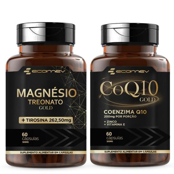Coenzima Q10 200mg Magnesio Treonato L Tirosina 120 Cáps - Ecomev - Cloreto de Magnésio ...