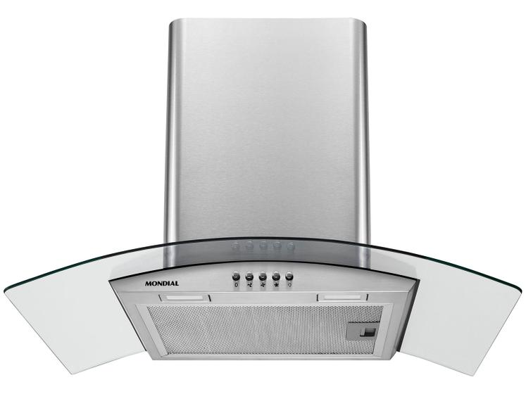 Coifa de Parede Mondial 60cm Inox até 4 Bocas - Curvo CF60-01 - Coifa ...