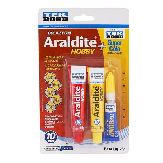 Cola Araldite Hobby 10 Minutos 23g Tekbond + Instantânea 2g - Adesivo ...
