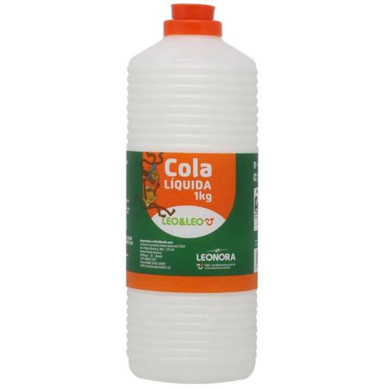 Cola liquida Branca de 1kg não toxica e Lavável - Leo&Leo - Cola Branca ...