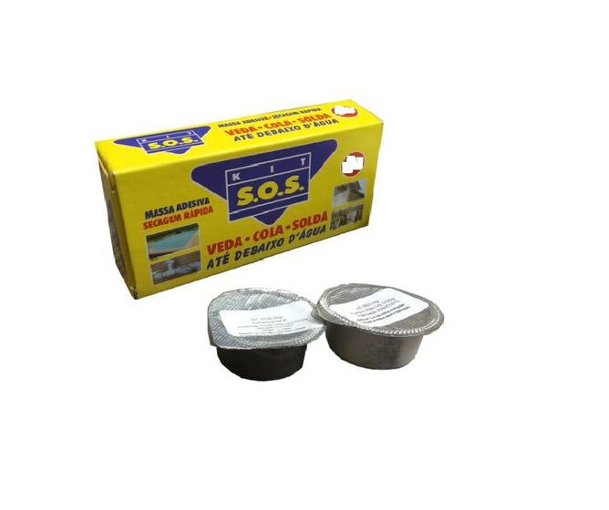 Cola Massa SOS Epoxi Adesiva 100g Veda Cola Solda Debaixo D'água P/ Metal PVC - Massa Epóxi ...