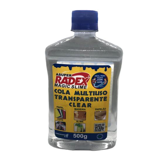 Cola Multiuso Transparente Clear Radex 500 Ml - Slime / Amoeba - Magazine Luiza