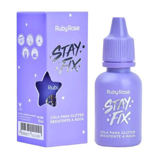 Cola Para Glitter Resistente a Água Stay Fix HB580 Ruby Rose 15ml ...