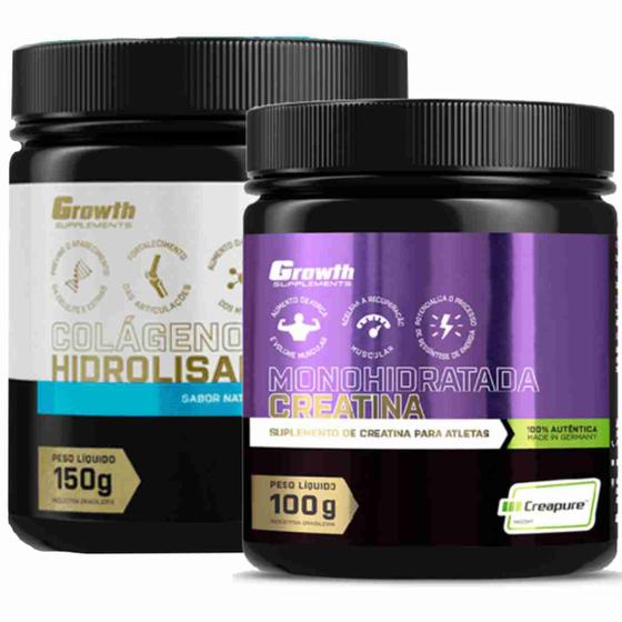 Colageno 150g Natural + Creatina 100g Creapure Growth - Growth ...