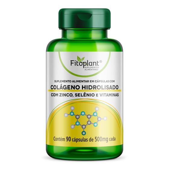COLÁGENO HIDROLISADO COM ZINCO,SELÊNIO E VITAMINAS 500 mg 90caps ...