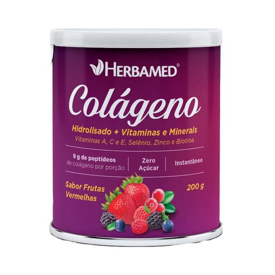 Colágeno Hidrolisado Herbamed Sabor Frutas Vermelhas 200g - Colágeno ...