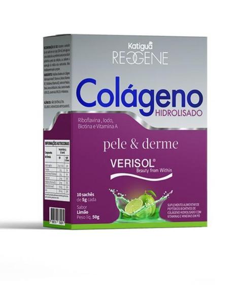 Colágeno Hidrolisado Verisol Pele Derme 10 Sache Limão - Katigua ...