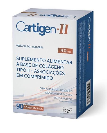 Colágeno Não Hidrolisado Cartigen Tipo II 40mg 90 Comprimidos ...