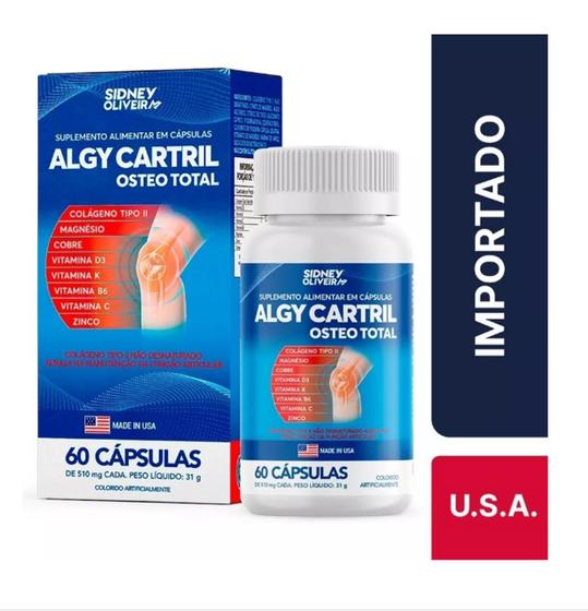 Colágeno tipo ii algy cartril osteo total made in usa 60 cápsulas ...