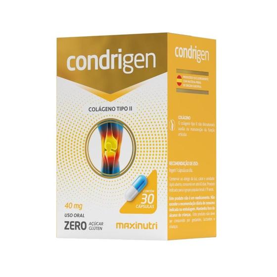 Colágeno Tipo II Condrigen 40mg com 30 Cápsulas Maxinutri - Colágeno ...