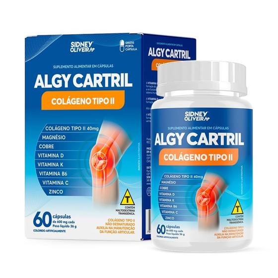 Colágeno Tipo II Não Hidrolisado 40 mg + Vitaminas Algy Cartril 60 caps ...