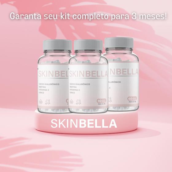 Colágeno Verisol + Acido Hialurônico + Zinco + ativos 60 capsulas Original Skinbella Caps ...