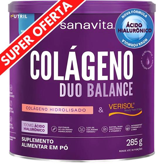 Colágeno Verisol em Pó Duo Balance Sanavita (Hidrolisado + Verisol e ...