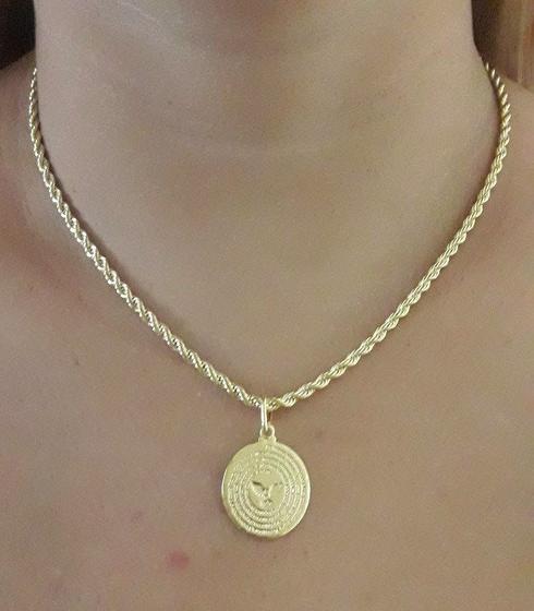 Colar Banhado a Ouro 18k Feminino - Cordão Baiano + Espírito Santo ...