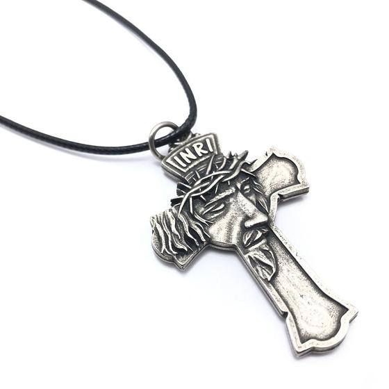 Colar Cordão Cruz Face de Cristo e Sagrado Coração de Jesus - Canção ...