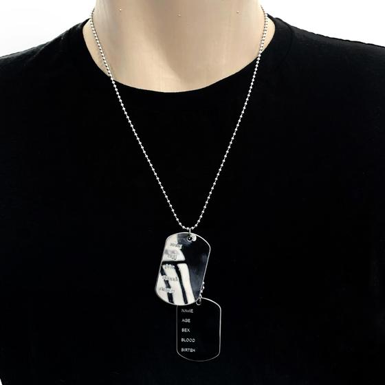 Colar Cordão Identificação Militar Corrente Dog Tag Aço Inox - Alra ...