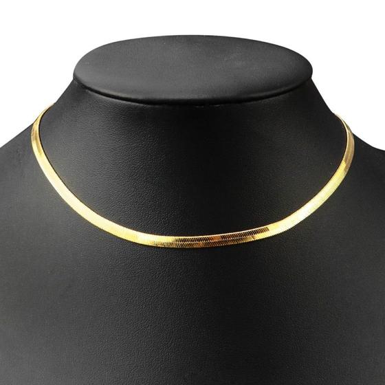 Colar feminino gargantilha laminada choker dourado G7 - Griseus - Colar ...