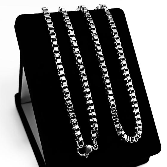 Colar Masculino Aço Inox 316l Corrente Elo Tijolinho 5mm Cordão ...