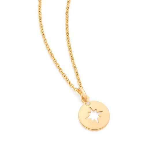 Colar Rommanel Banhado Ouro Medalha Estrela Vazada Com Zircônia - Colar ...