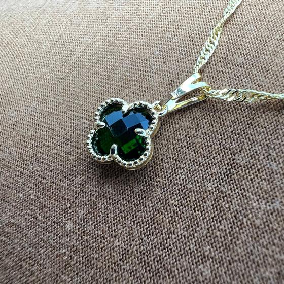 Colar Trevo quatro folhas Folhado Kit Com Brincos - Brinco - Magazine Luiza