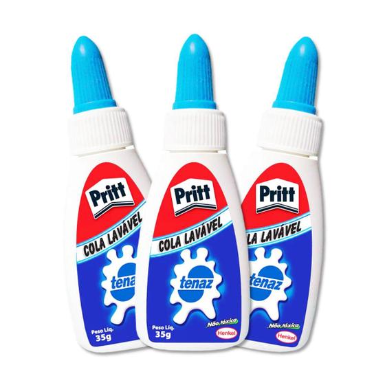 Colas branca tenaz Pritt 35g kit com 3 unidades - Cola Branca ...