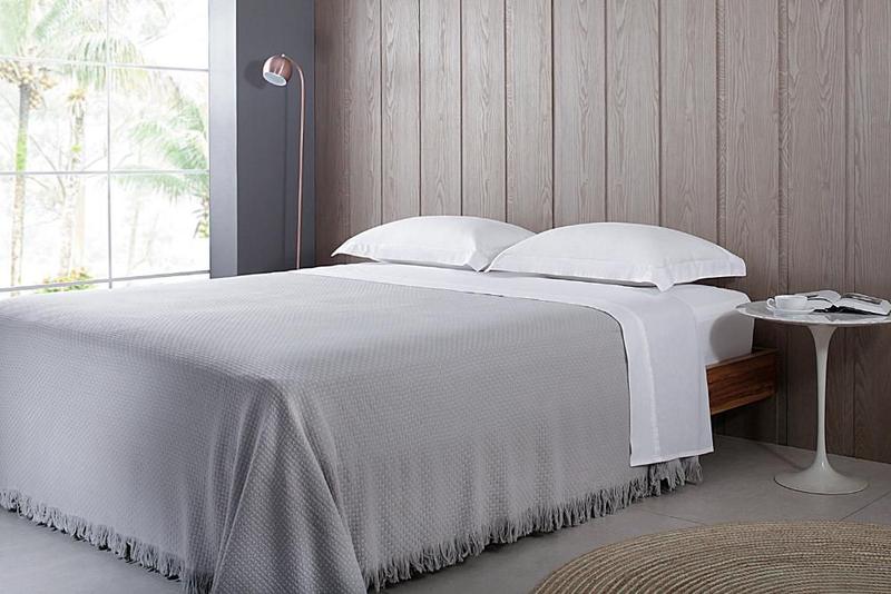 Colcha buddemeyer casal in design franja 230/250 1277 cinza - Cobre ...