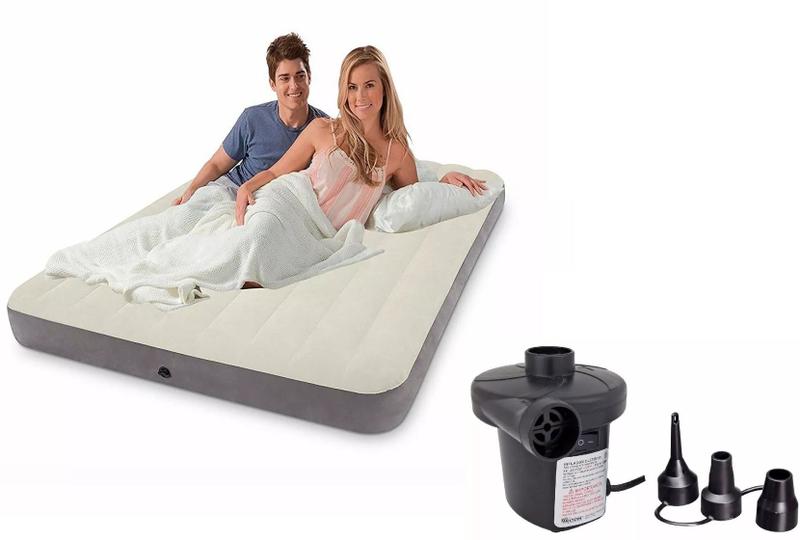 Colchão Inflável CASAL Intex FIBER TECH 64103 com Bomba de Inflar ...