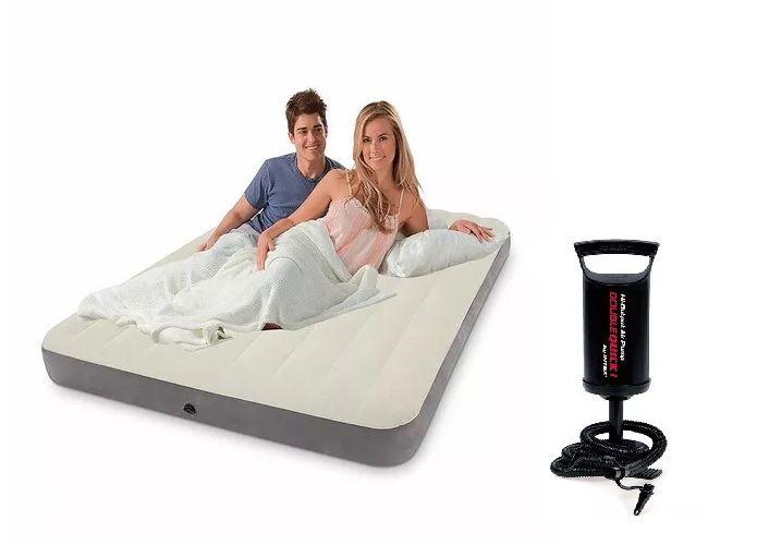 Colchão inflável CASAL Intex FIBER TECH 64103 com Bomba de Inflar Q1 ...