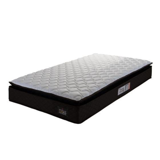 Colchão Solteiro Espuma D45 Pillow Top Strong Marrom/Branco Hellen ...