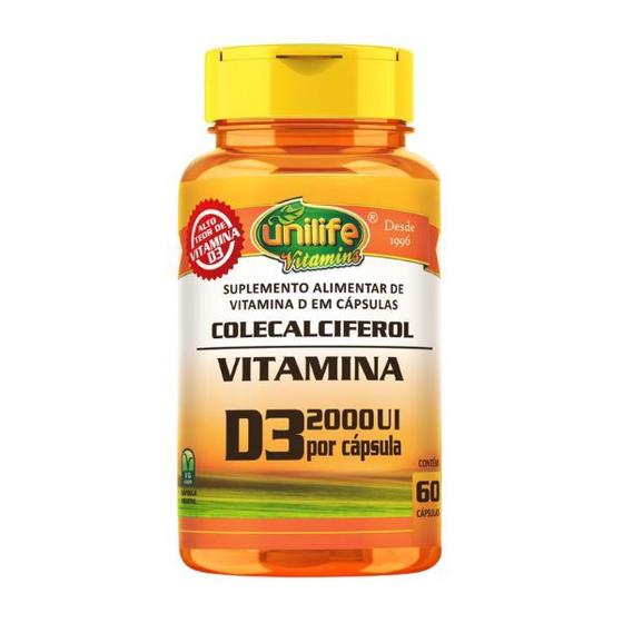 Colecalciferol Vitamina D3 470mg UNILIFE 60 Cápsulas - 189 - Vitaminas ...