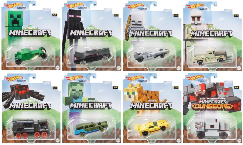 Coleção Completa com 8 Miniaturas Minecraft - Character Cars - 1/64 ...