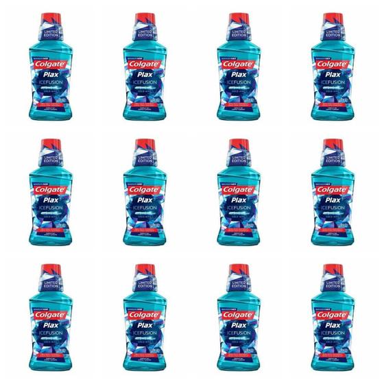 Colgate Plax Ice Fusion Zero Álcool Enxaguante Bucal 250ml (Kit C/12 ...