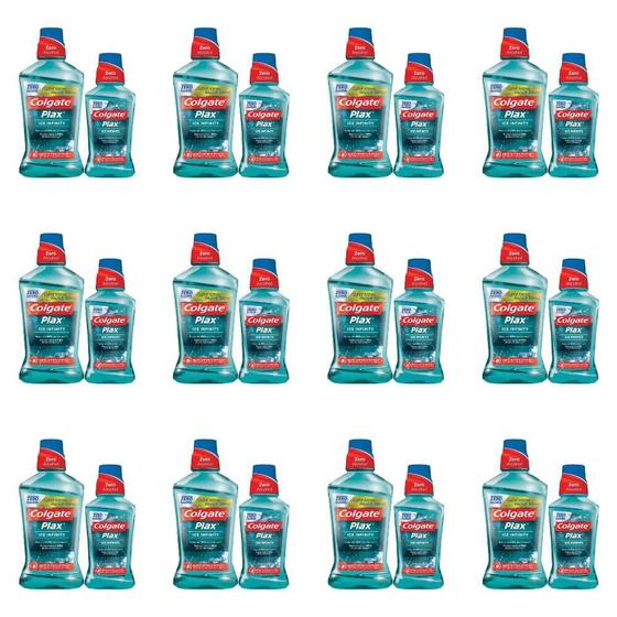 Colgate Plax Ice Infinity Enxaguante Bucal 500ml + Zero 250ml (Kit C/12 ...