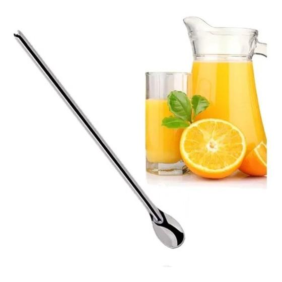 Colher Bailarina 30 Cm Em Inox Para Suco Refresco Long Drink Coquetel ...