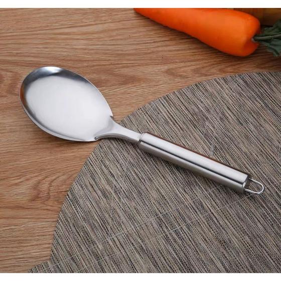 Colher Concha de Arroz Aço Inox 27cm Multiuso Grande Reforçada para ...