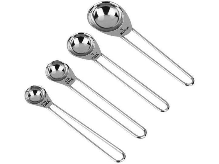 Colher de Medida Inox 4 Peças Brinox Top Pratic - 2203/300 - Colheres ...